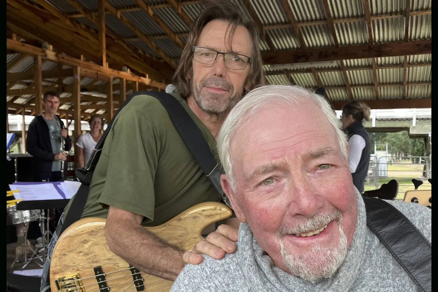 First time stage performance for father, son