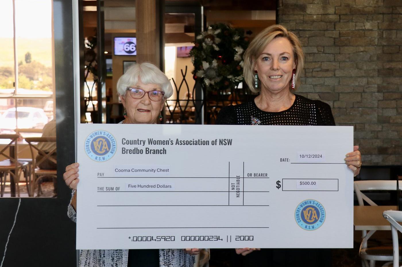 Bredbo CWA supports Community Chest